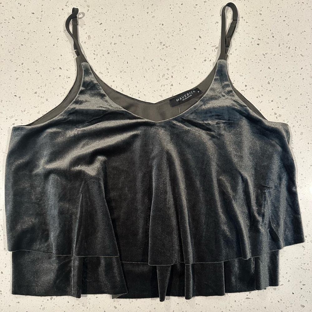 Crop Velvet Tank - Gem